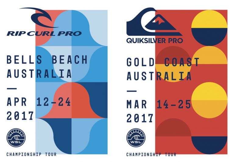 Surf art in surfing event posters | Club of the Waves