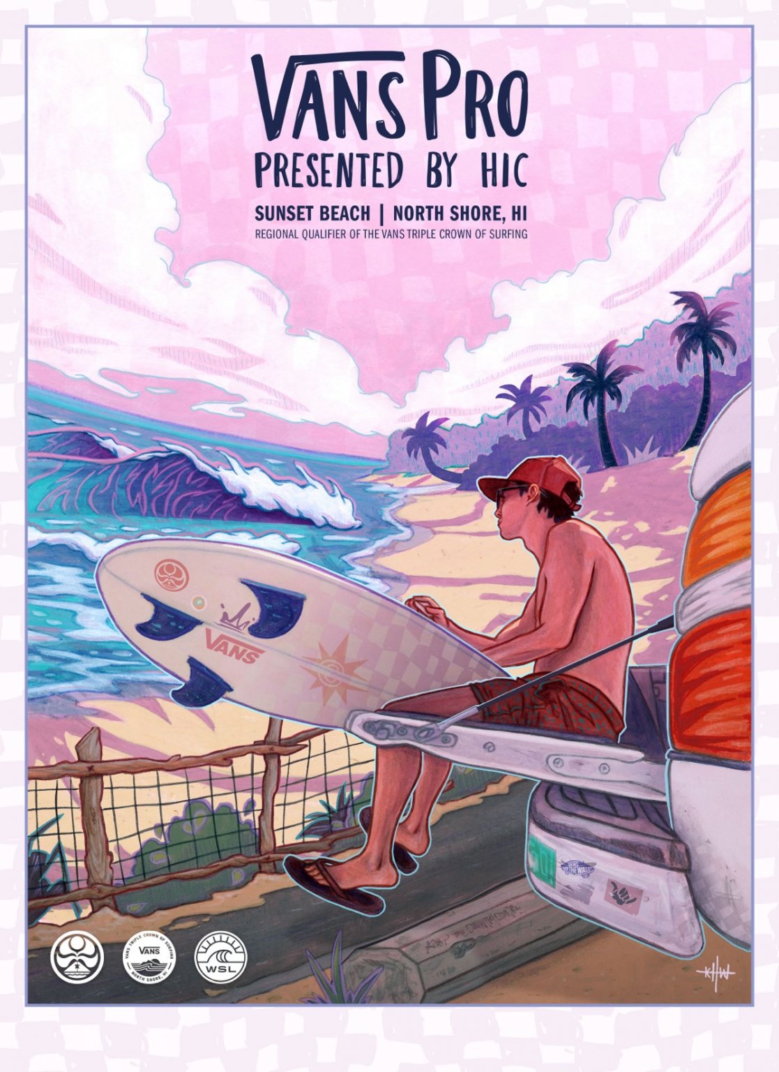 Surf art in surfing event posters | Club of the Waves