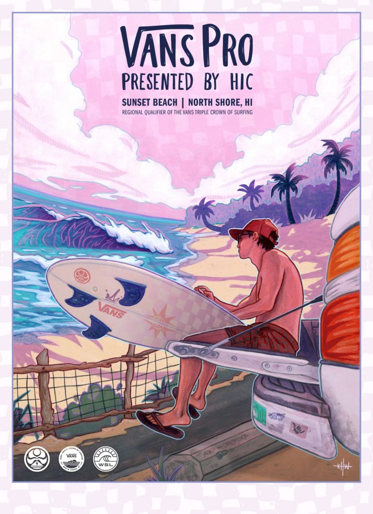 Surf art in surfing event posters | Club of the Waves