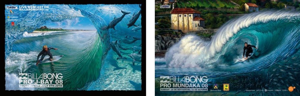 Surf art in surfing event posters | Club of the Waves