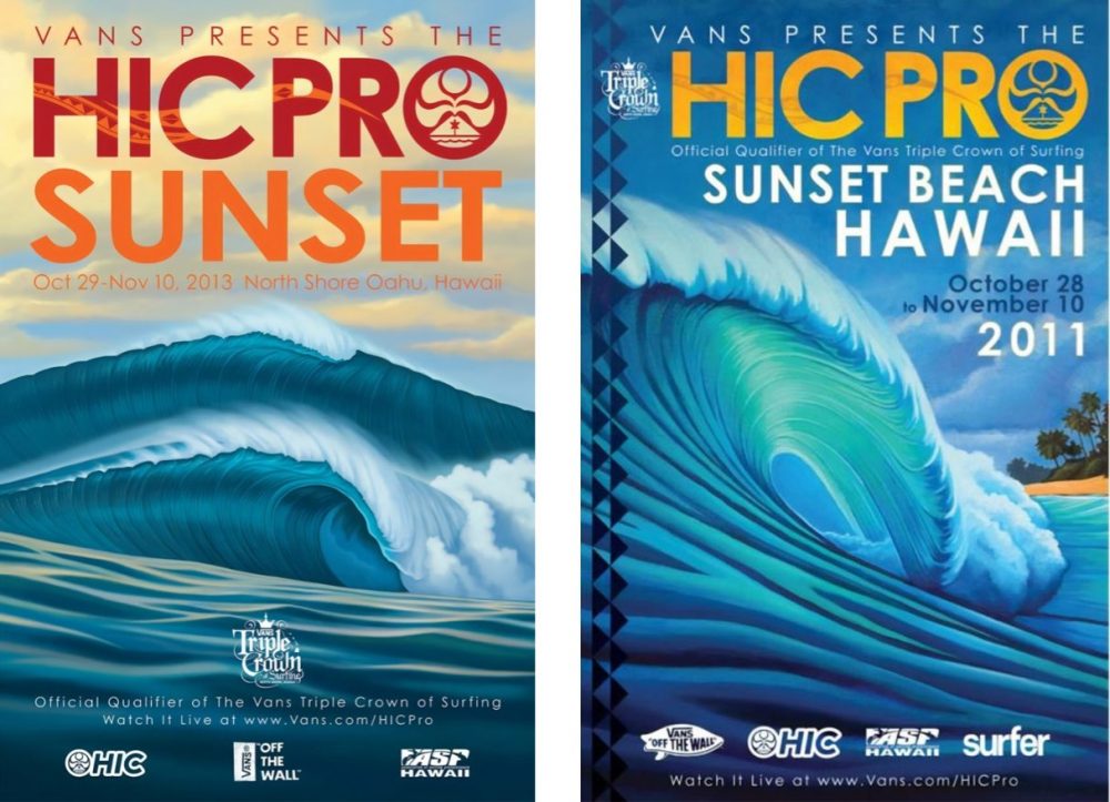 Surf art in surfing event posters | Club of the Waves